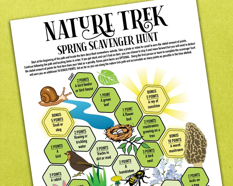 Nature Trek Outdoor Spring Scavenger Hunt Printable Activity ...