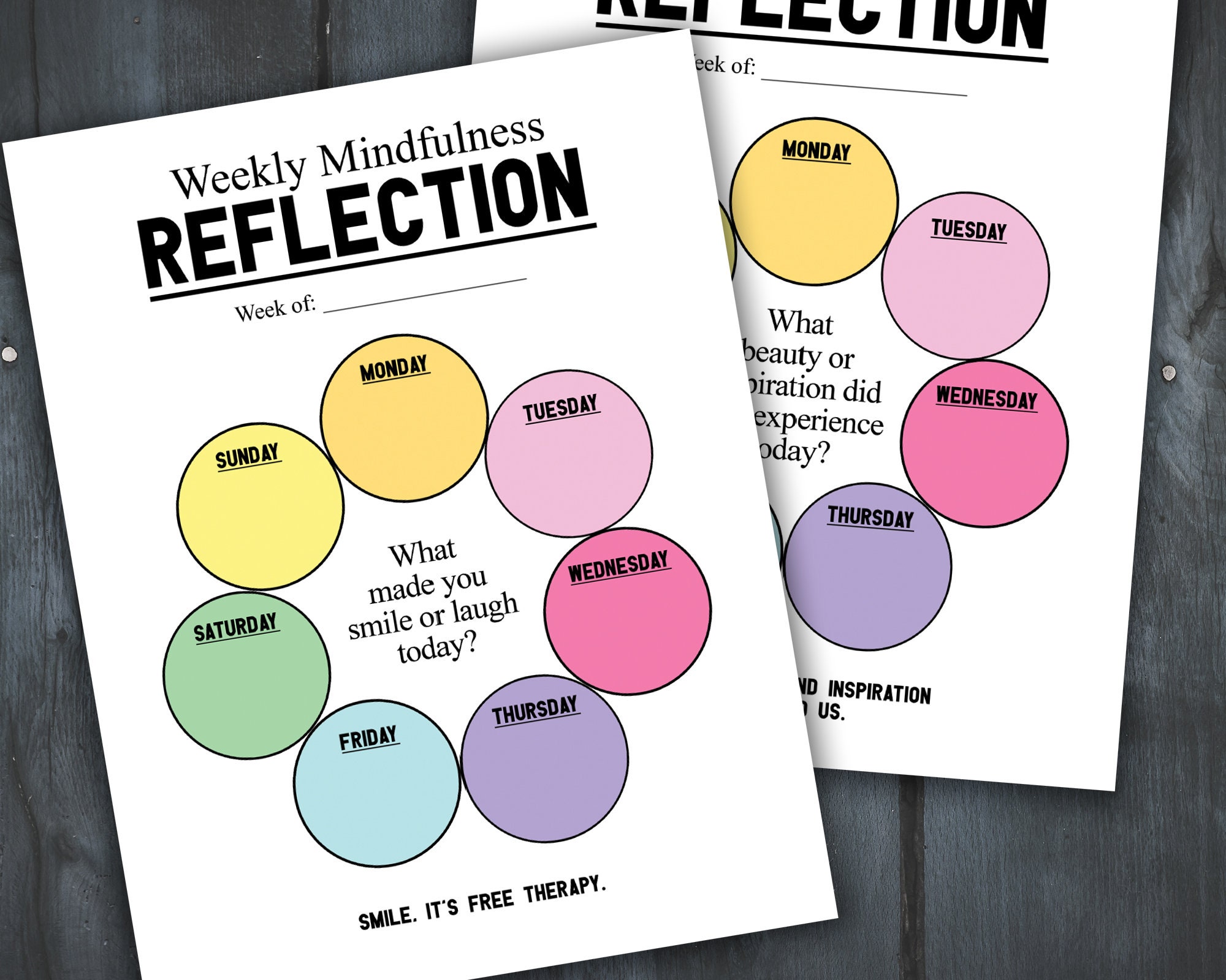 Weekly Reflection & Mindfulness Journal Page Printable Daily - Etsy UK