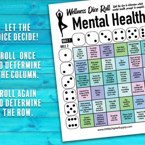 Wellness Dice Roll Printable Decision Making Game, Self Care and Self ...