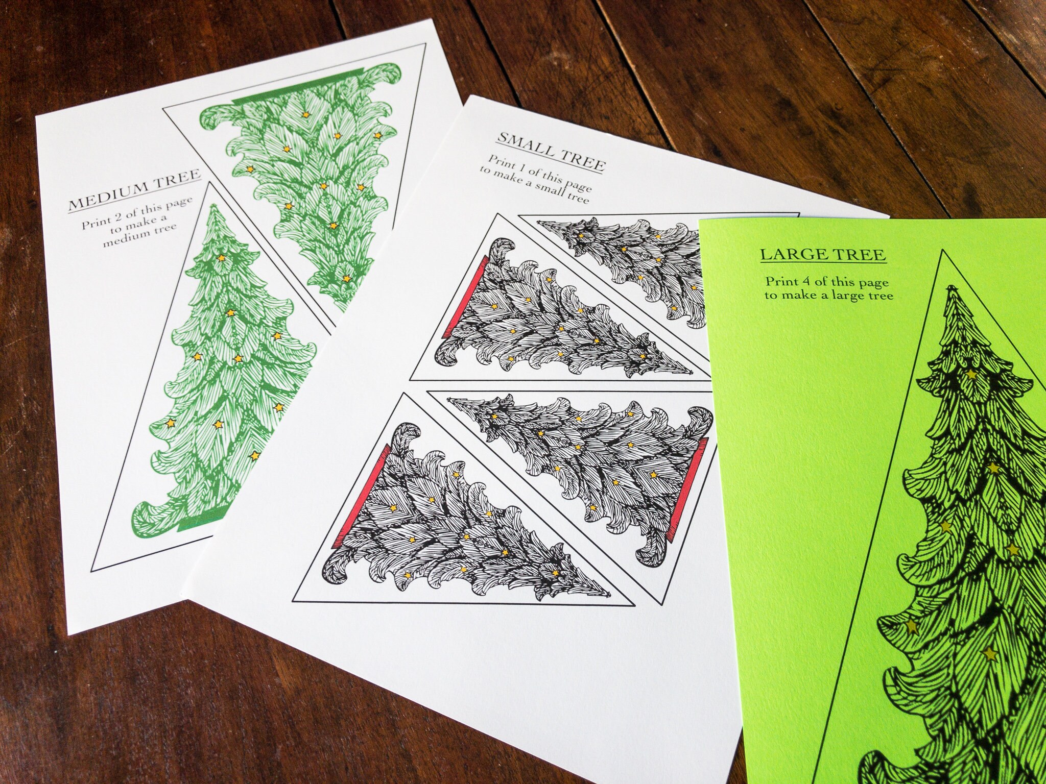 Holiday Christmas Tree 3D Paper Craft Printable Paper Tree Holiday ...