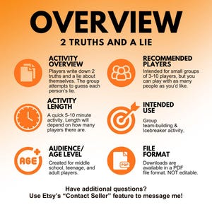 2 Truths and a Lie Printable Icebreaker Game & Team-building Activity ...