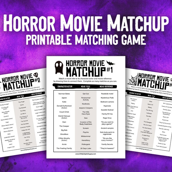 Movie Matching Game - Etsy