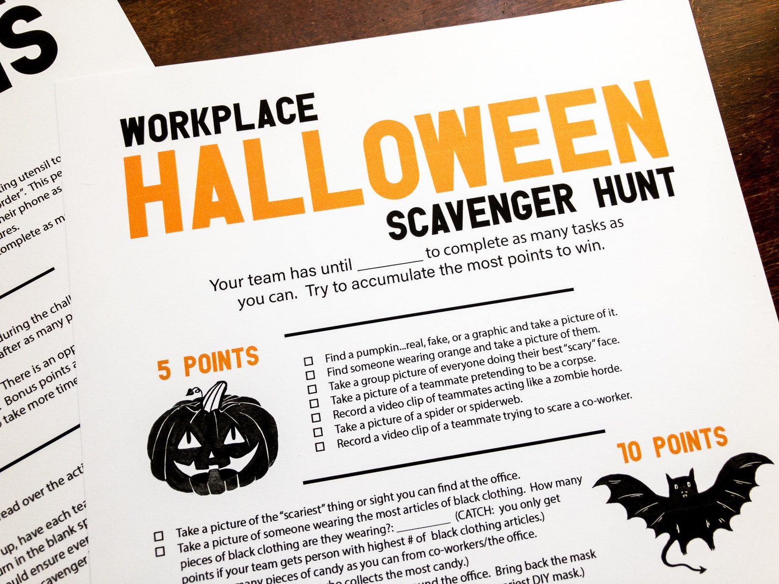 Halloween Workplace Scavenger Hunt Printable, Office Team Building Game ...