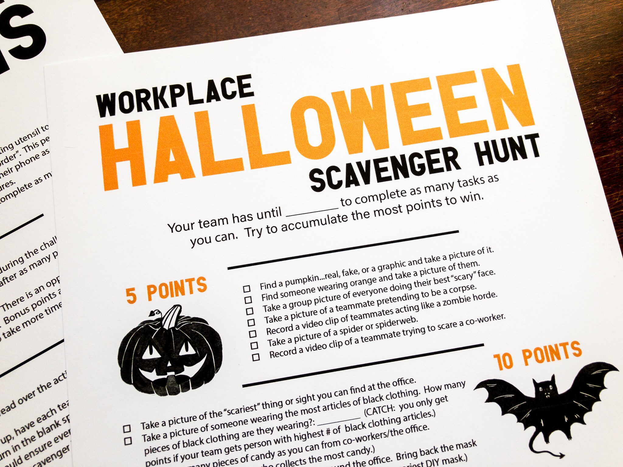 Halloween Workplace Scavenger Hunt Printable, Office Team Building Game ...
