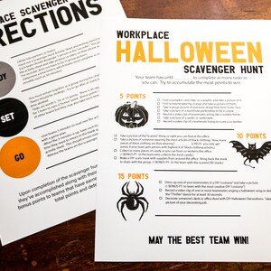 Halloween Workplace Scavenger Hunt Printable Team Competition - Etsy