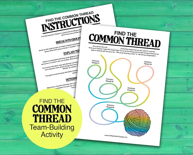 Find the Common Thread Group Team Building Activity & Icebreaker Game ...