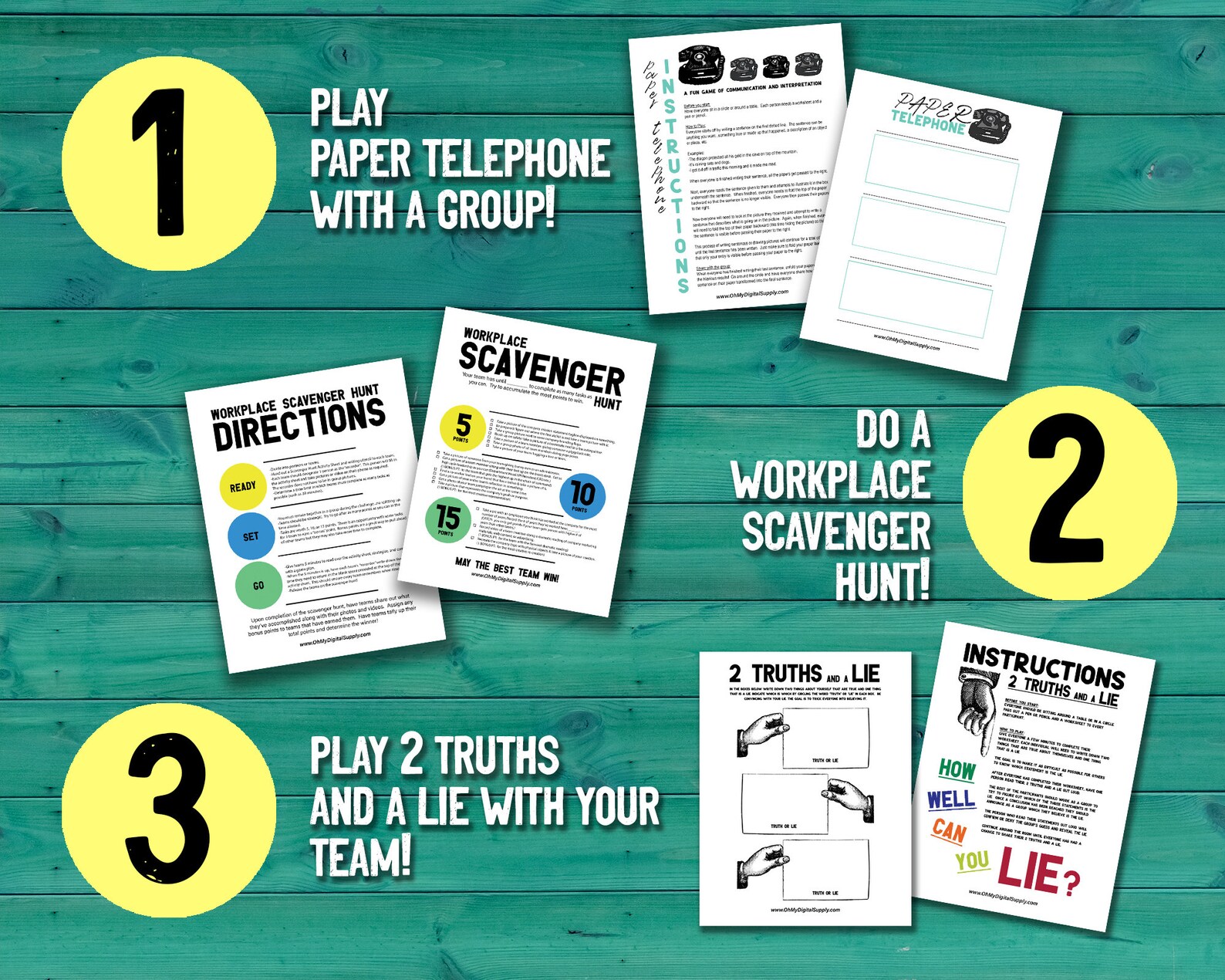 Workplace Games & Activities Printables Bundle Work Ice - Etsy