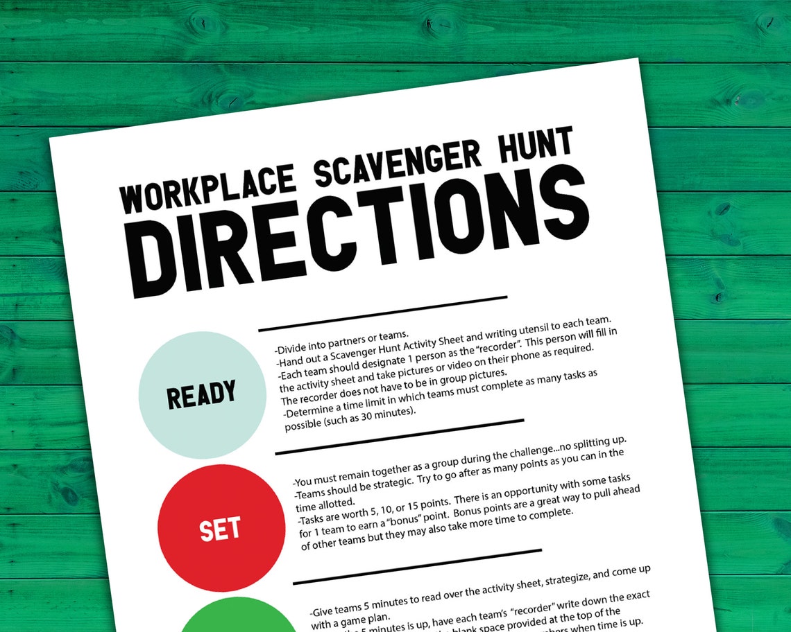 Holiday Workplace Scavenger Hunt Printable Activity Office Team ...