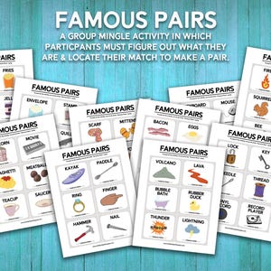 Famous Pairs Large Group Icebreaker, Mingle Activity, Networking & Team ...