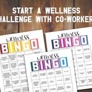 Wellness BINGO Monthly Health Challenge, Printable Bingo Cards for ...