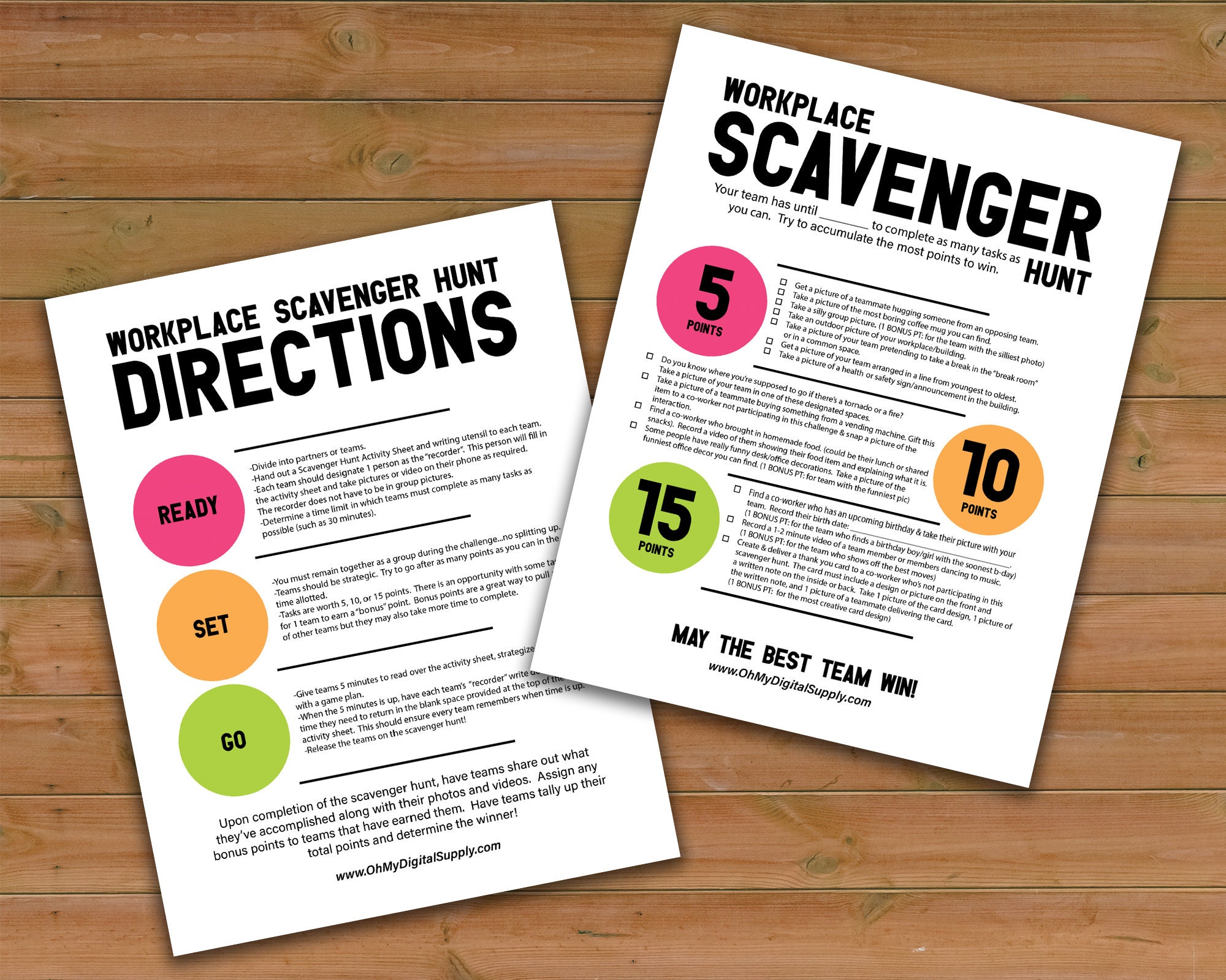 Workplace Team Building Scavenger Hunt Printable Activity, Office ...