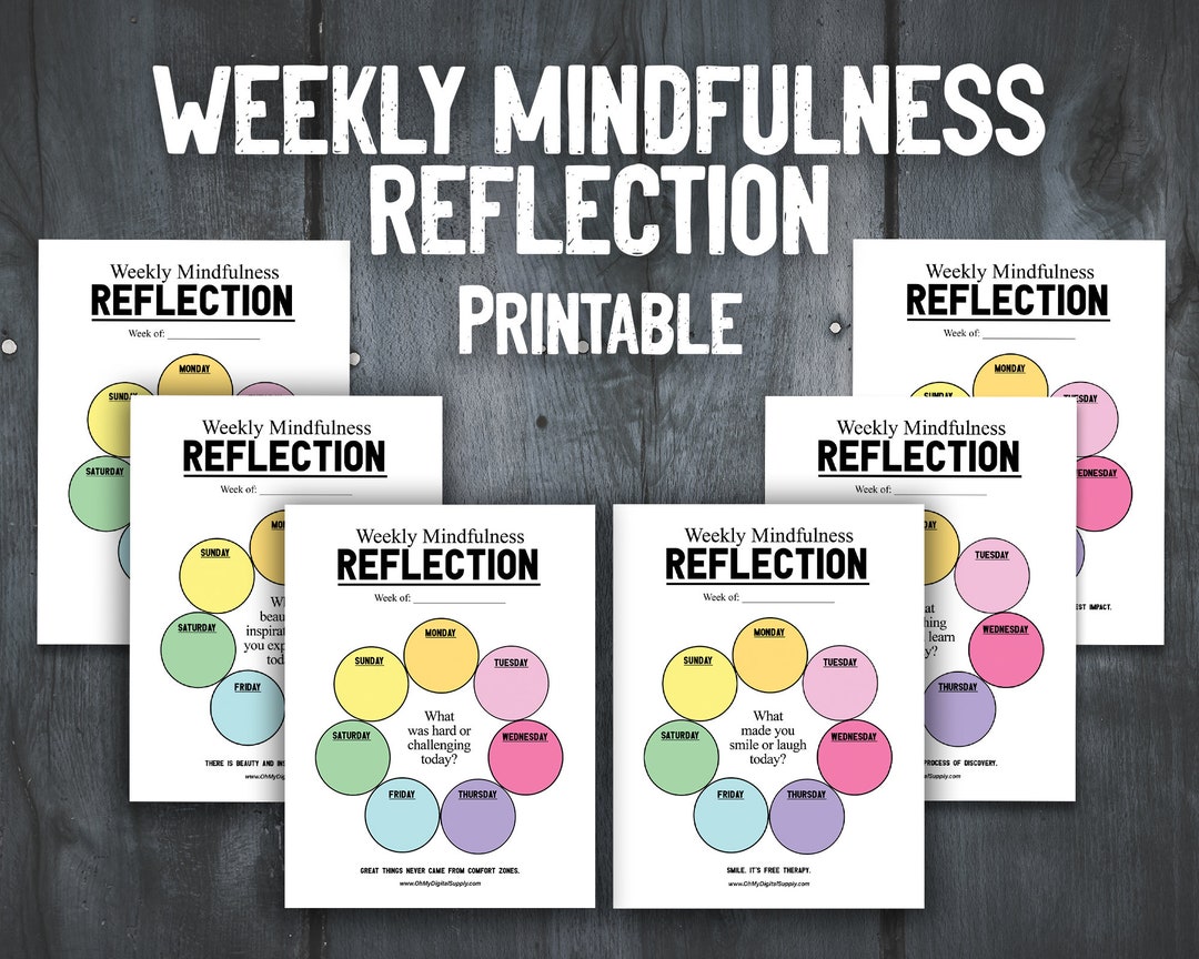 Weekly Reflection & Mindfulness Journal Page Printable Daily Reflection ...