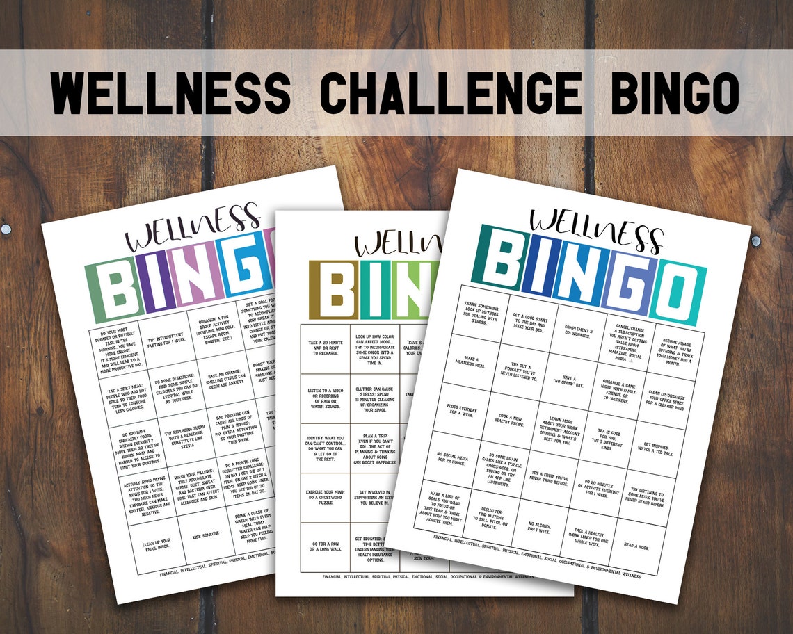 Health & Wellness BINGO Challenge Printable Activity | Etsy Canada