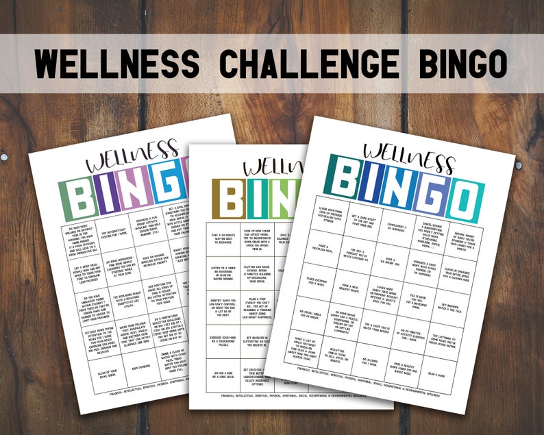 Health & Wellness BINGO Challenge Printable Activity - Etsy