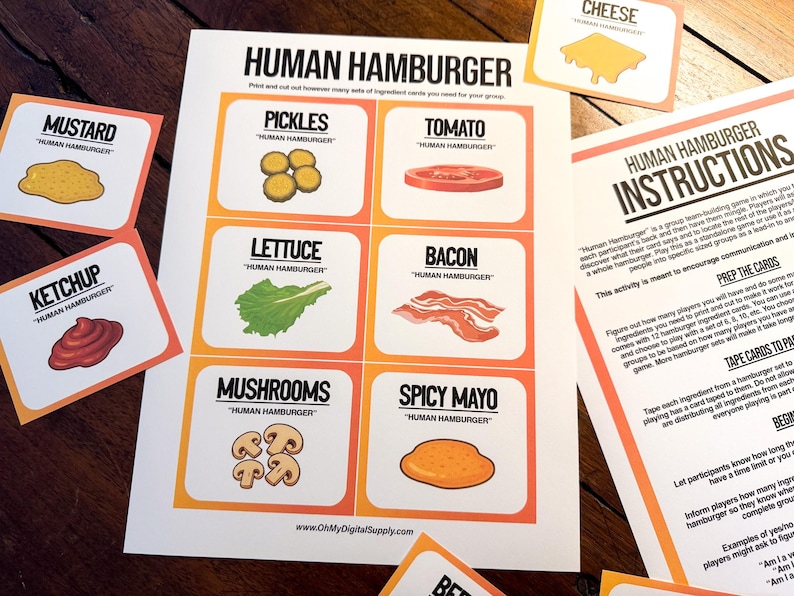 Human Hamburger Group Icebreaker, Networking Mingle Activity & Team ...