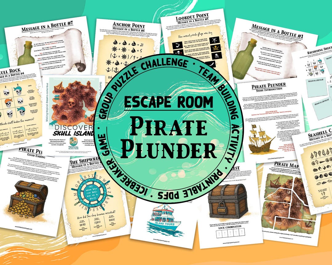 Escape Room: Pirate Plunder, Printable 30 Minute Group Team Building ...