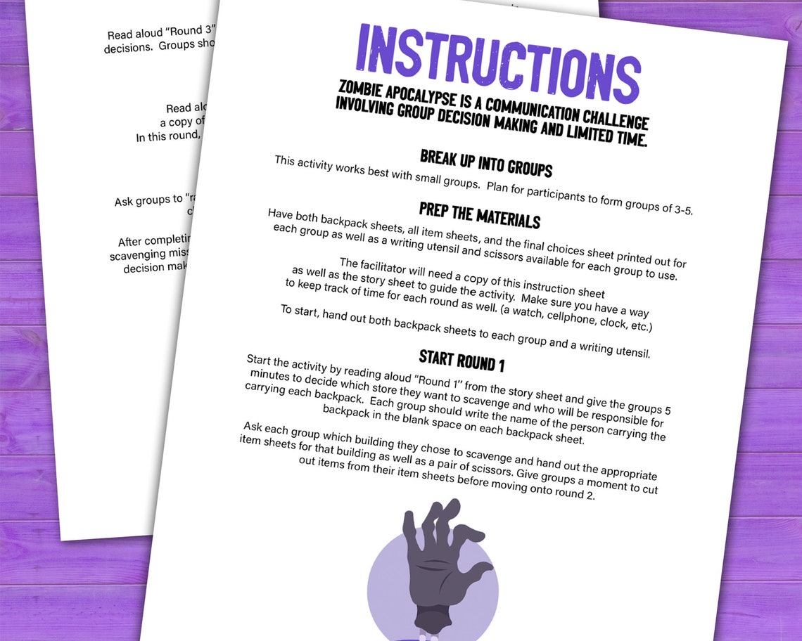 Decision Quest: Zombie Apocalypse | Group Communication & Decision ...