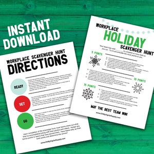 Holiday Workplace Scavenger Hunt Printable Activity | Office Team ...