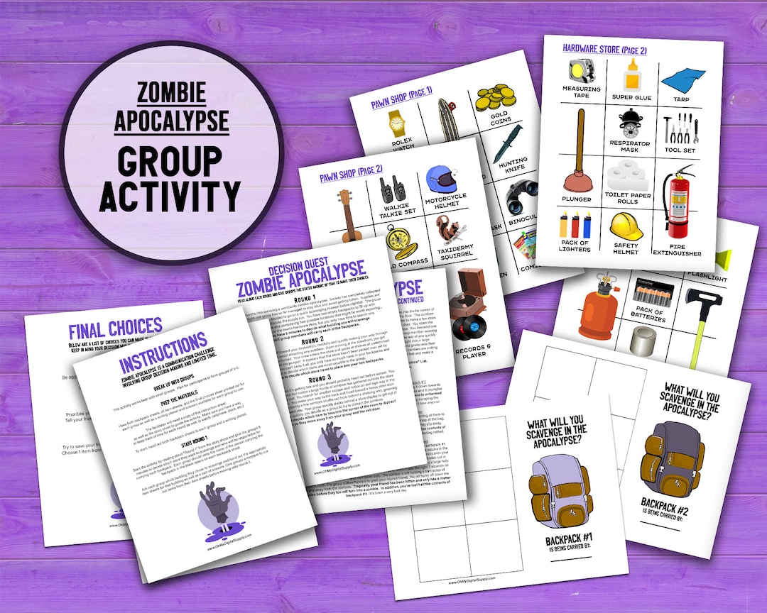 Decision Quest: Zombie Apocalypse, Printable Team-building Activity ...
