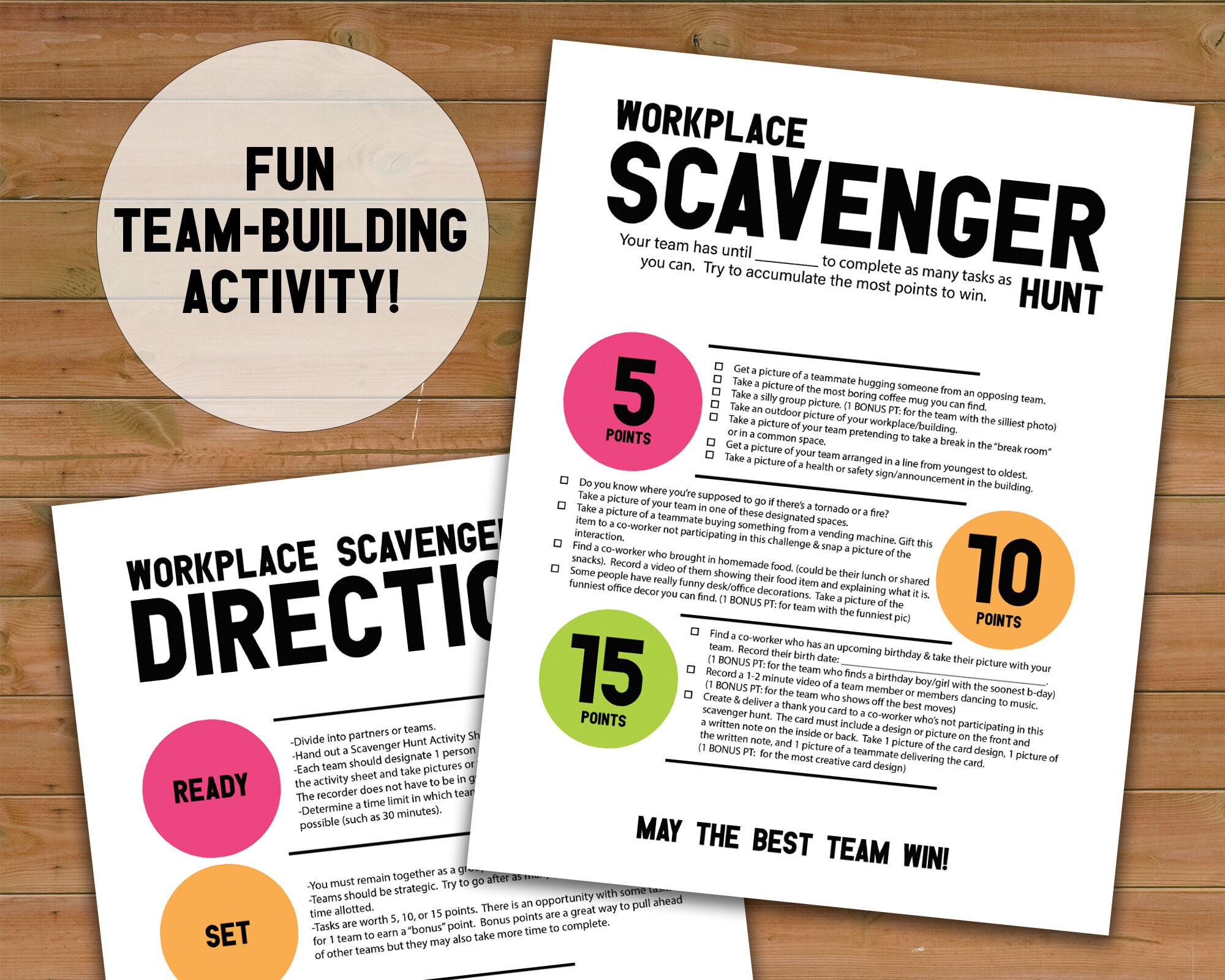 Workplace Team Building Scavenger Hunt Printable Activity Etsy Canada