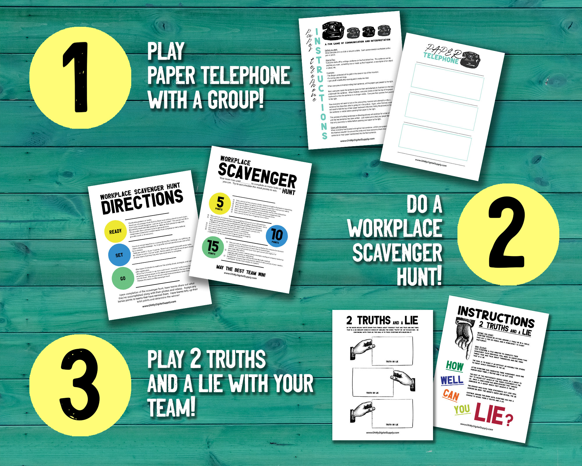Workplace Team Building Games & Ice Breaker Activities Printables ...