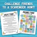 Around Town Team Scavenger Hunt Printable Activity, Competitive ...