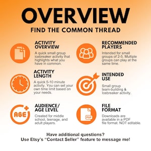 Find the Common Thread Printable Team Building Activity, Quick Group ...