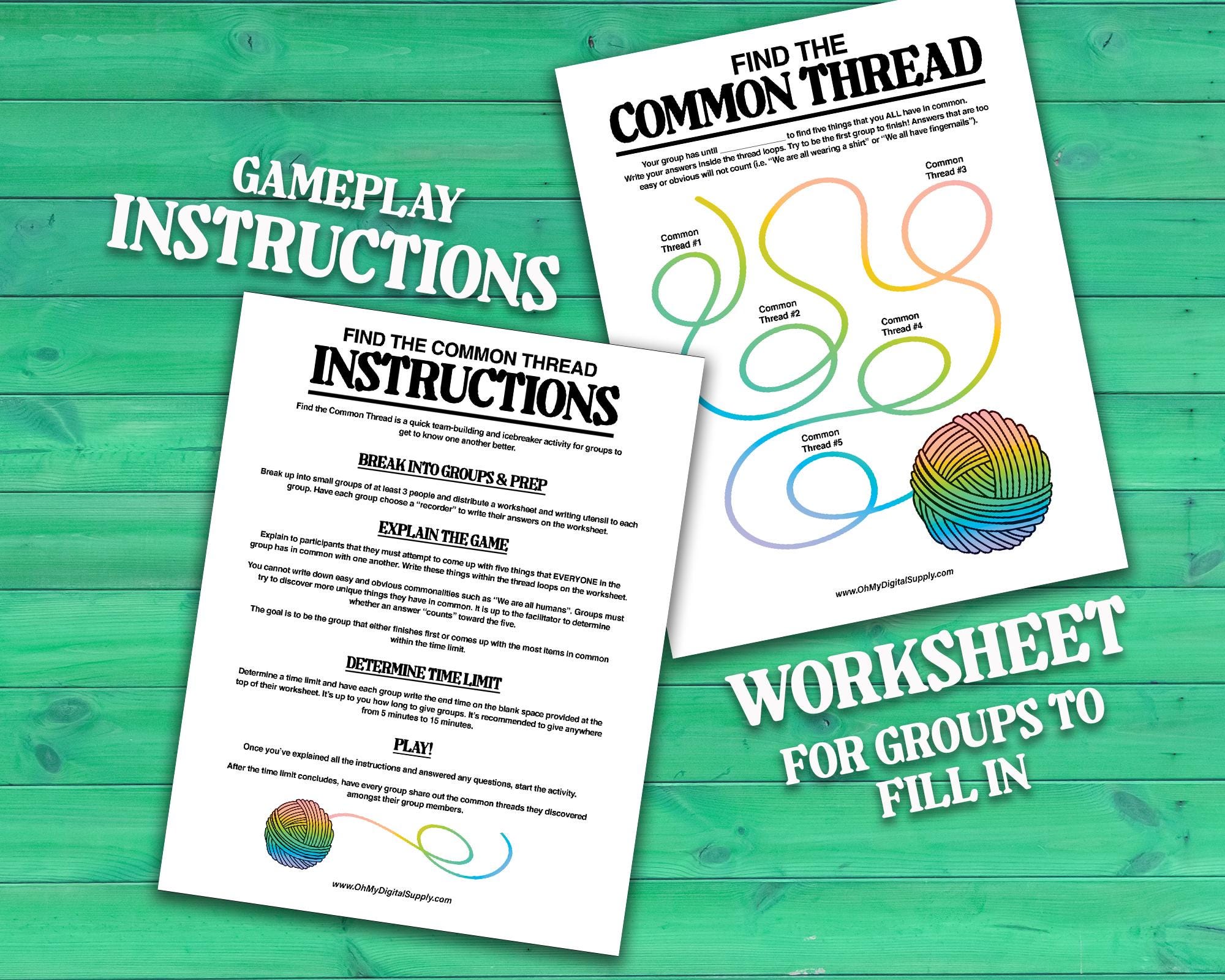 Find the Common Thread Group Team Building Activity & Printable ...