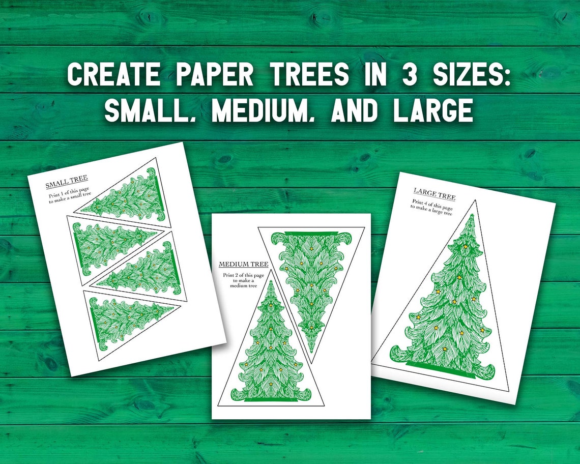 Holiday Christmas Tree 3D Paper Craft Printable Paper Tree Holiday ...