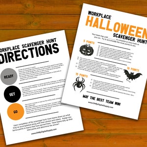 Halloween Workplace Scavenger Hunt Printable Team Building Game, Office ...