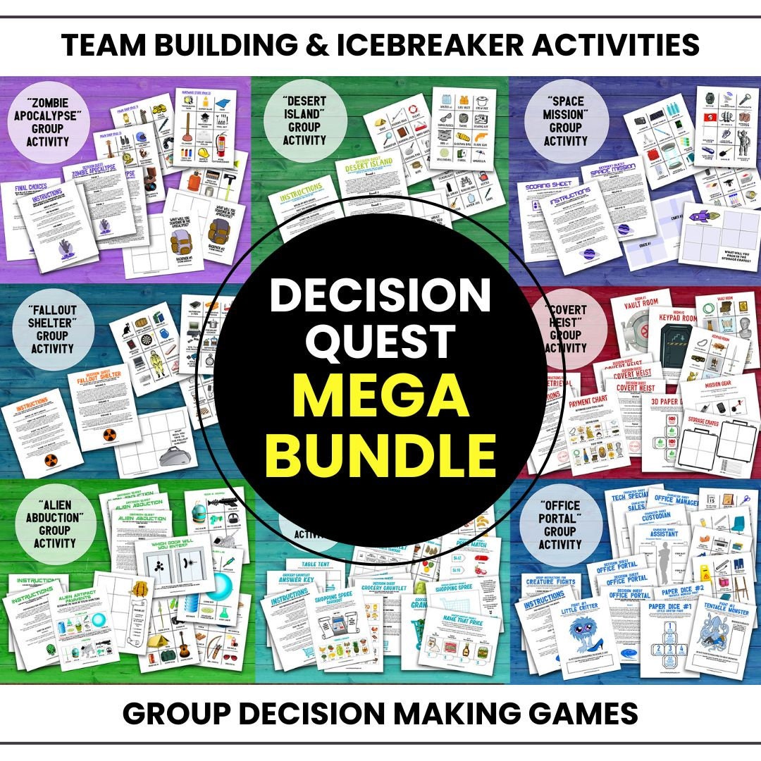 Decision Quest Team Building Games MEGA BUNDLE, Printable Icebreaker ...