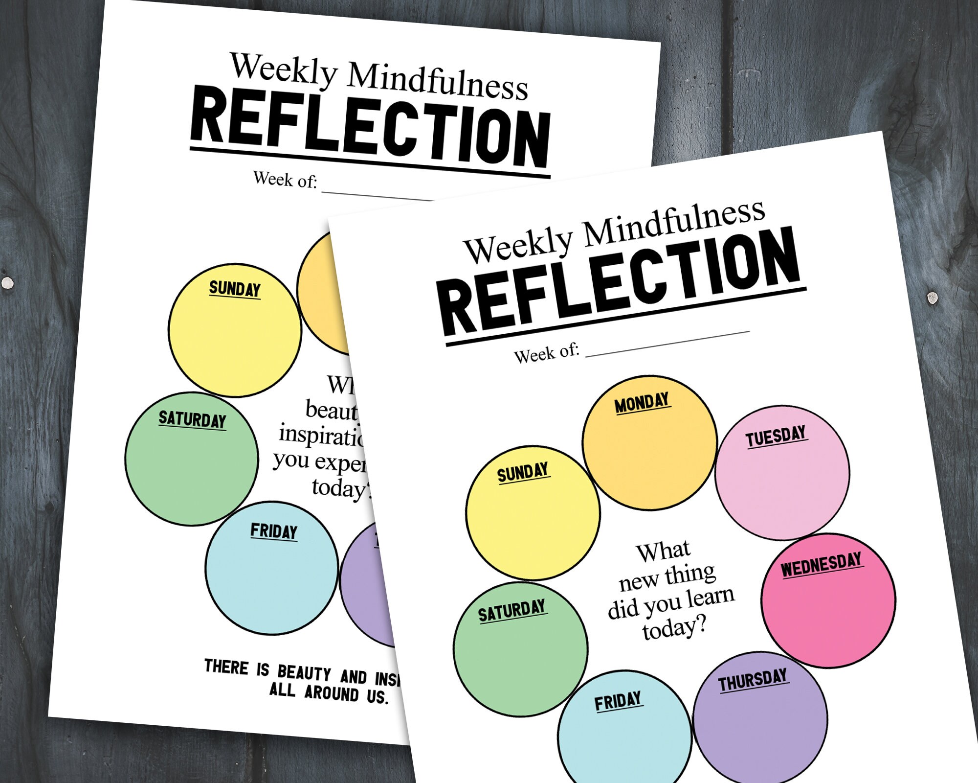 Weekly Reflection & Mindfulness Journal Page Printable Daily - Etsy UK
