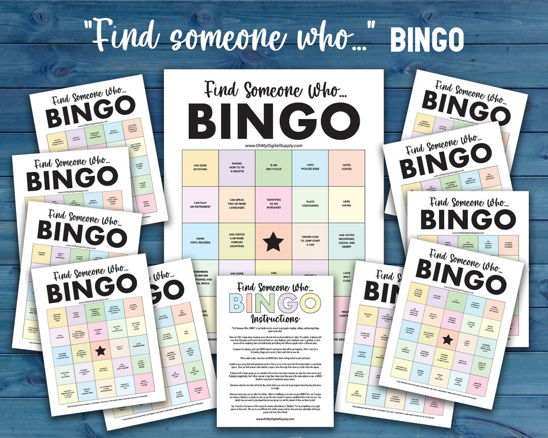 Find Someone BINGO Group Activity Ice Breaker Printable | Get to Know ...