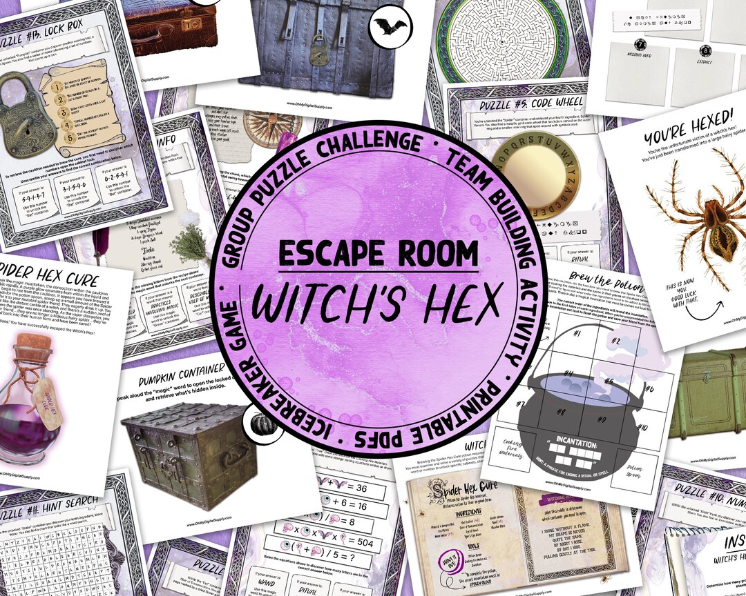 Escape Room: Witch's Hex, Halloween Themed Group Team Building Activity ...