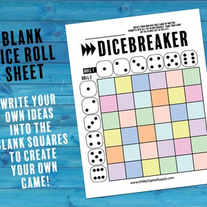 Dicebreaker Dice Roll Printable Icebreaker Questions Game, Dice Roll ...