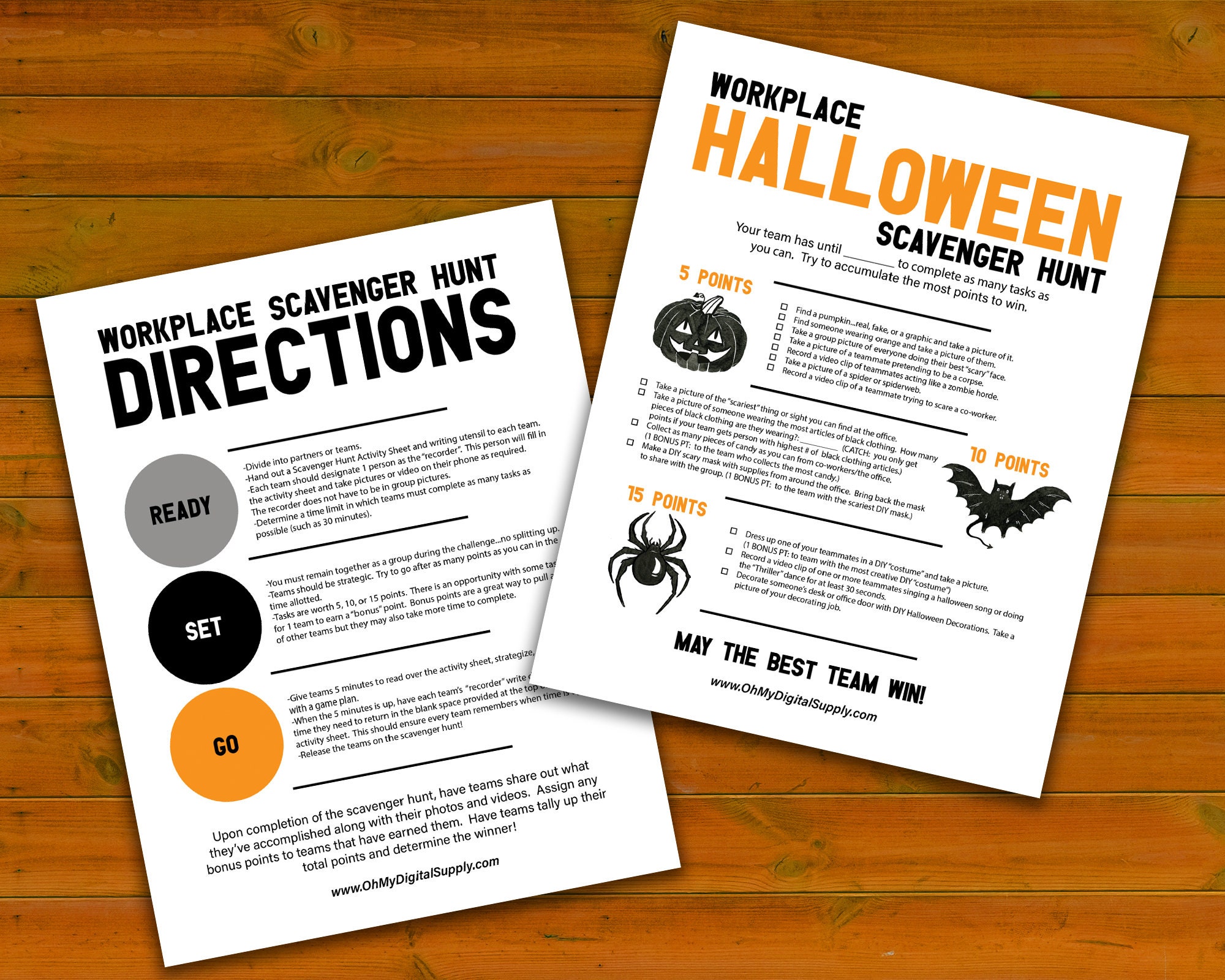 Halloween Workplace Scavenger Hunt Printable, Office Team Building Game ...