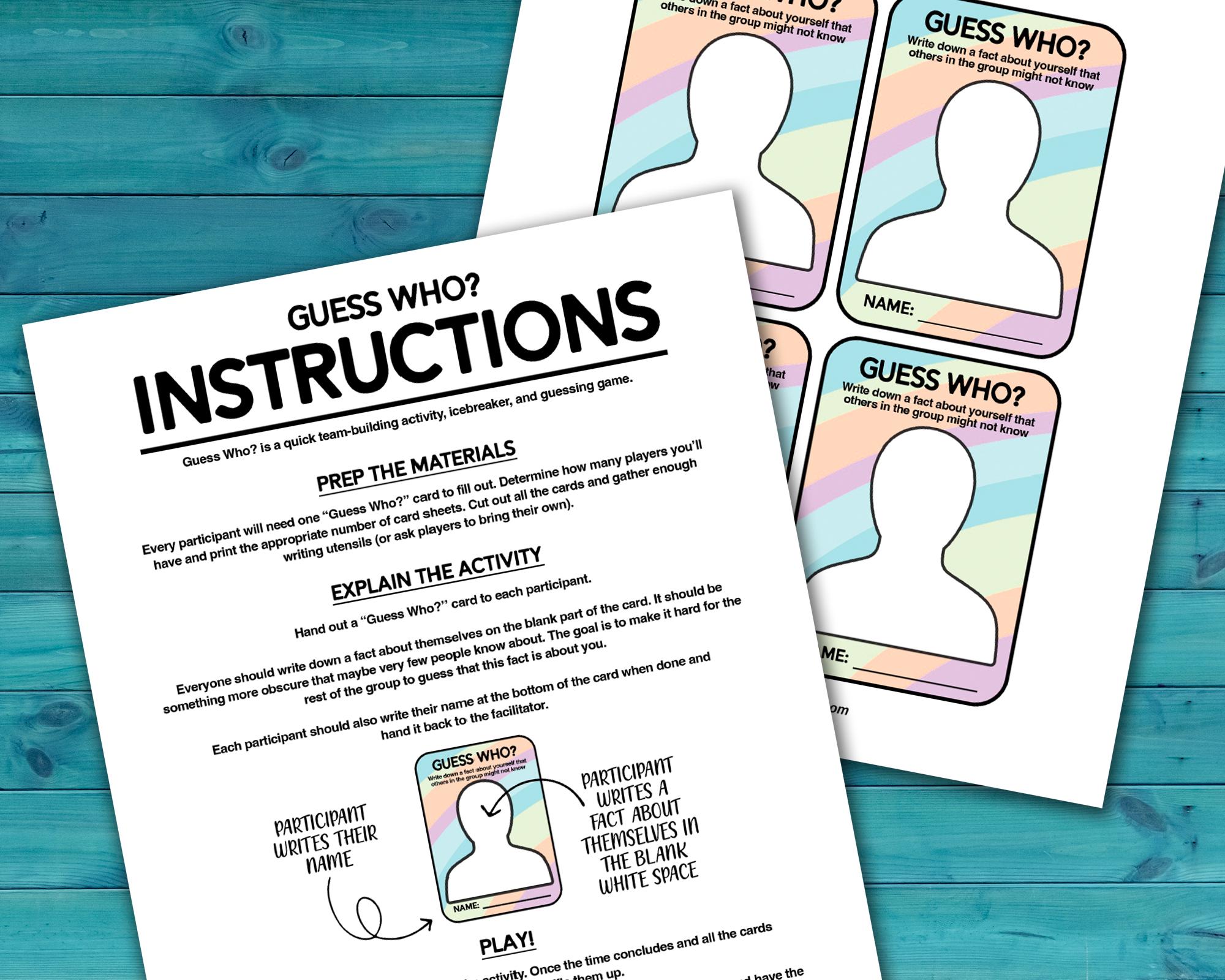 Guess Who? Quick Team Building Activity & Group Icebreaker Game ...