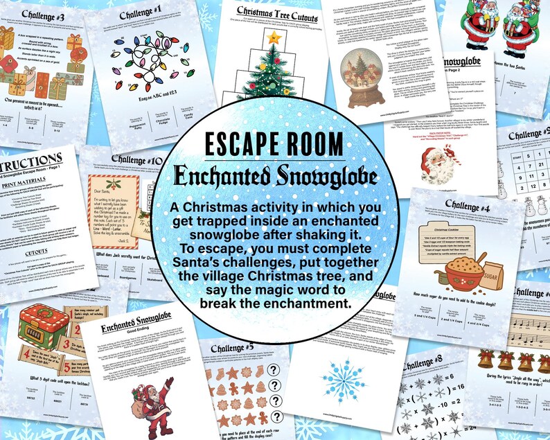 Christmas Escape Room: Enchanted Snowglobe, Printable 1 Hour Group Team ...