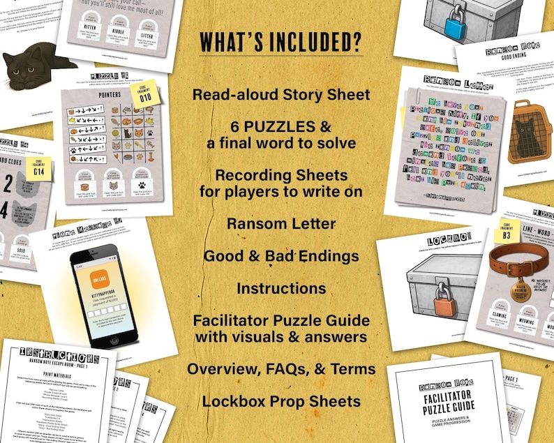 Escape Room: Ransom Note, Cat Themed Group Team Building Activity ...