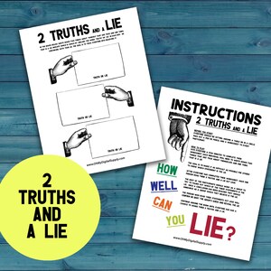 2 Truths and a Lie Printable Icebreaker Game & Team-building Activity ...