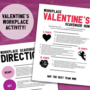 Valentine's Day Workplace Scavenger Hunt Printable Team - Etsy