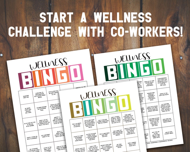 Health & Wellness BINGO Challenge Printable Activity - Etsy