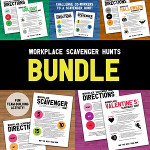 Workplace Scavenger Hunt Printables Bundle Team Scavenger - Etsy