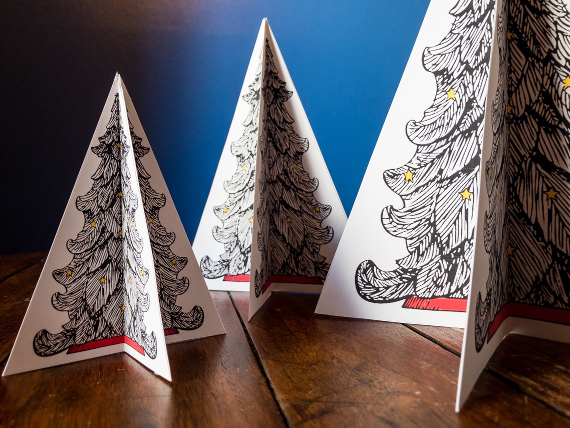 Holiday Christmas Tree 3D Paper Craft Printable Paper Tree Holiday ...