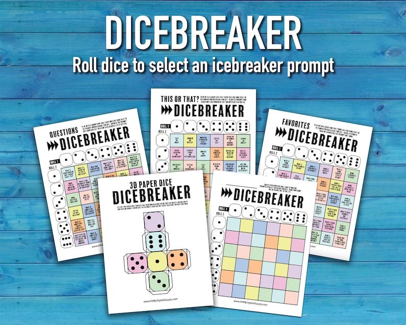 Dicebreaker Dice Roll Printable Icebreaker Questions Game, Dice Roll ...