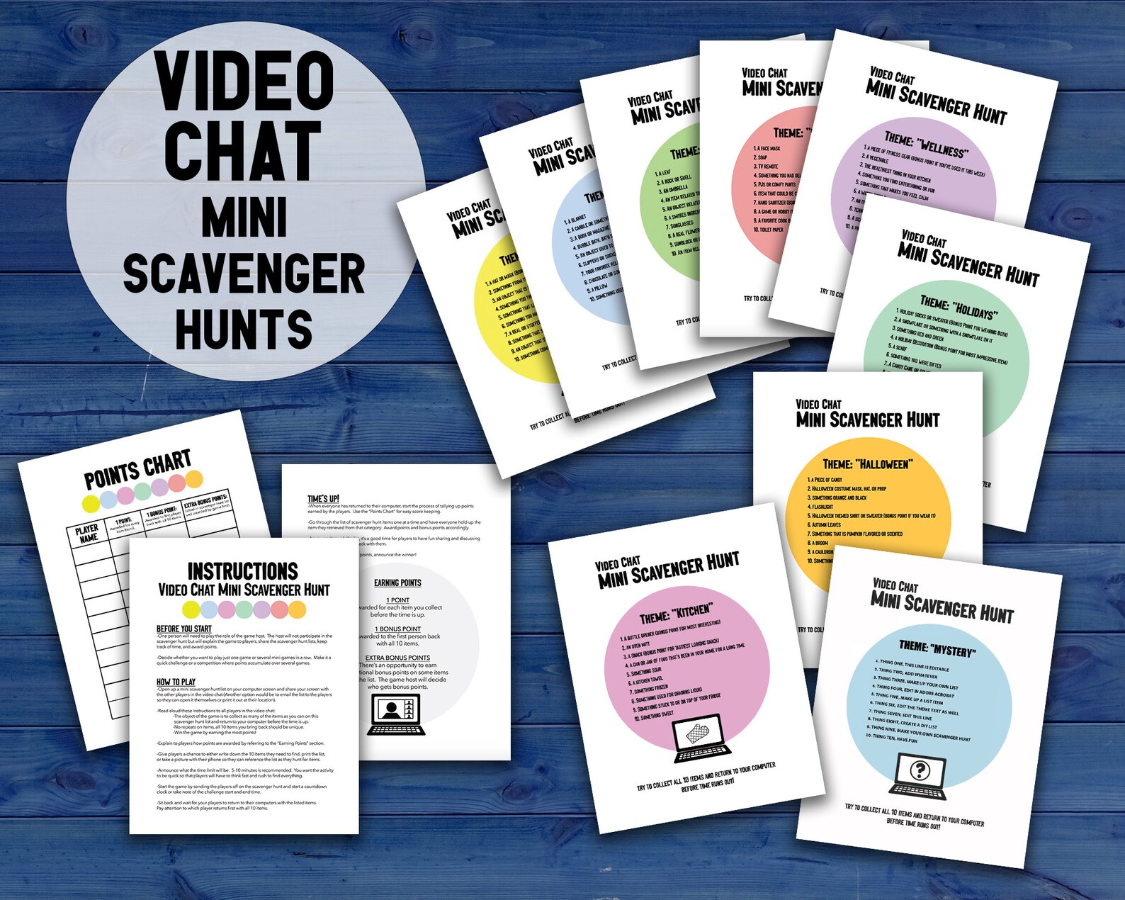 Video Chat Mini Scavenger Hunt Activity Printable Virtual Group Game ...