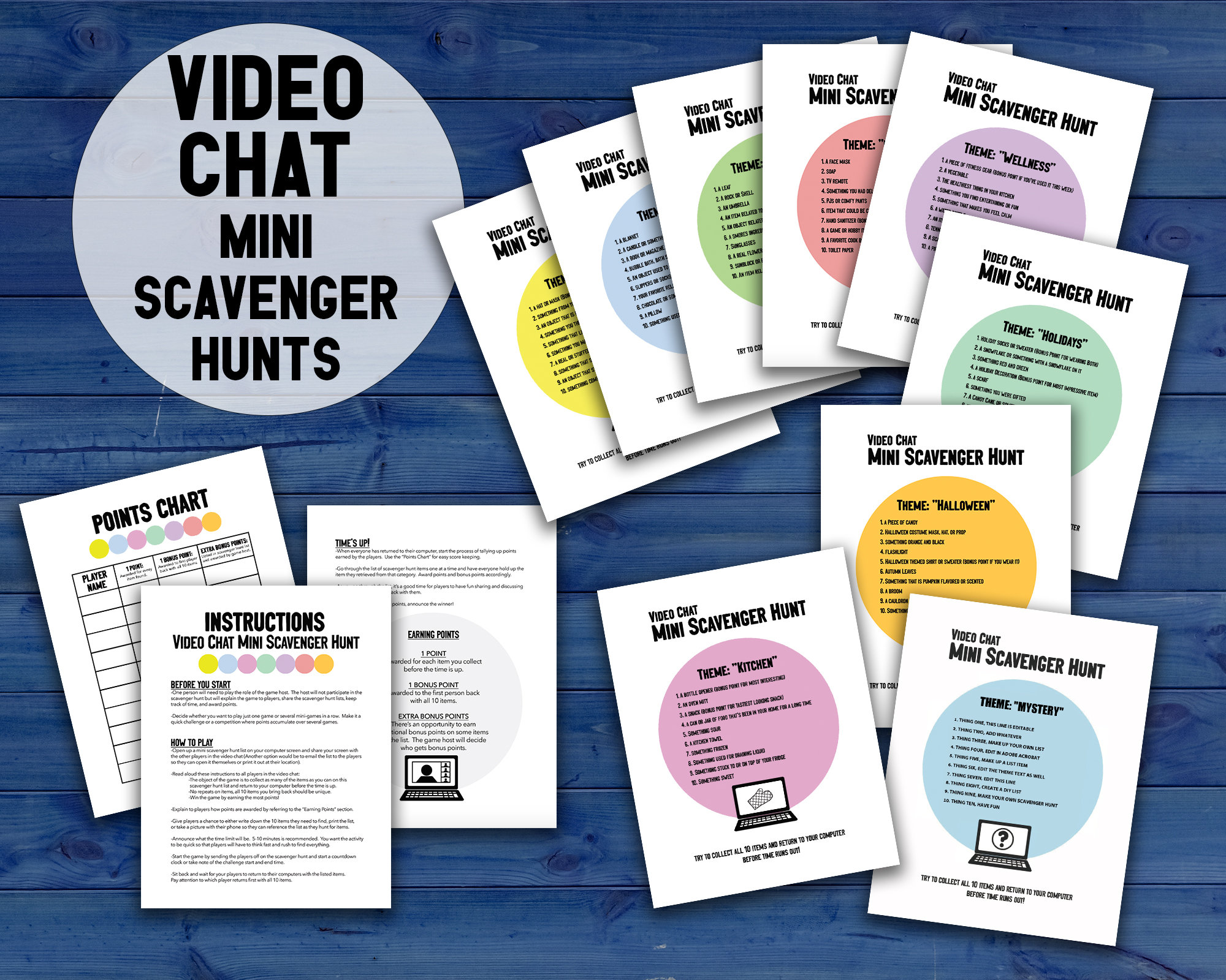 Video Chat Mini Scavenger Hunt Activity Printable Virtual Group Game ...