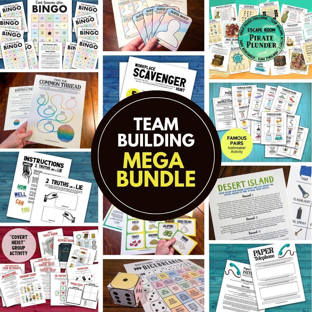 Team Building Games Mega Bundle, Printable Group Icebreaker Activities ...