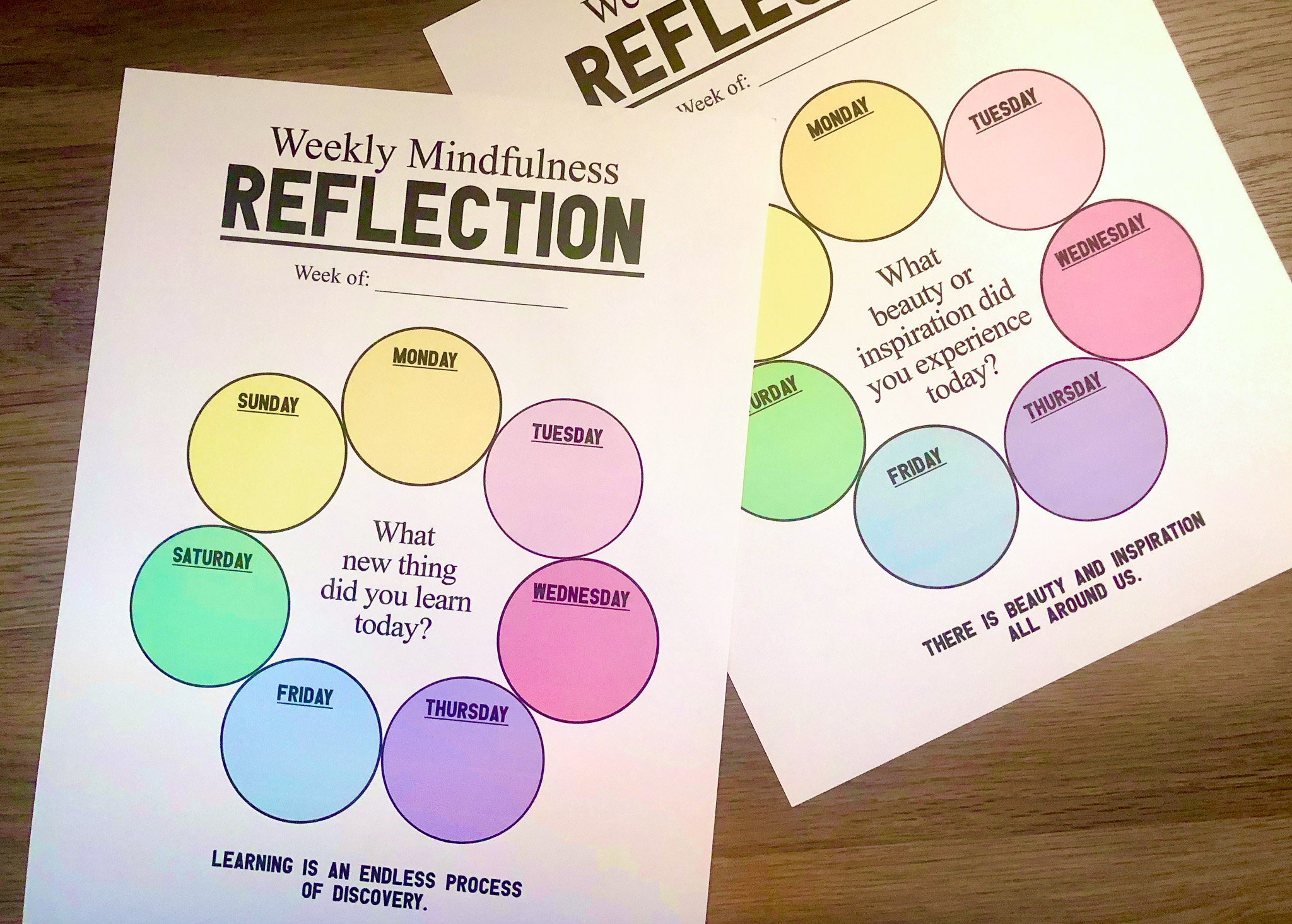 Weekly Reflection & Mindfulness Journal Page Printable Daily - Etsy UK