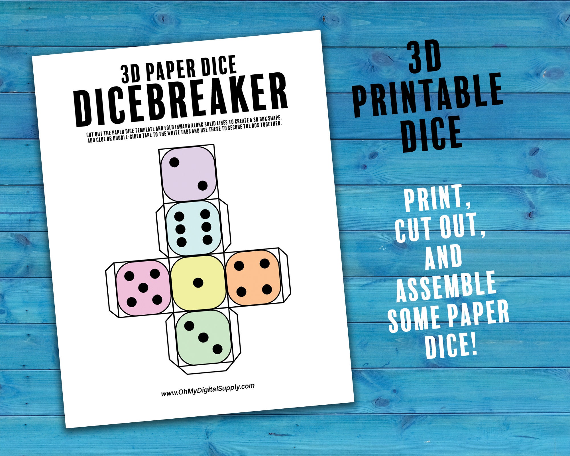 Dicebreaker Dice Roll Printable Icebreaker Questions Game, Dice Roll ...